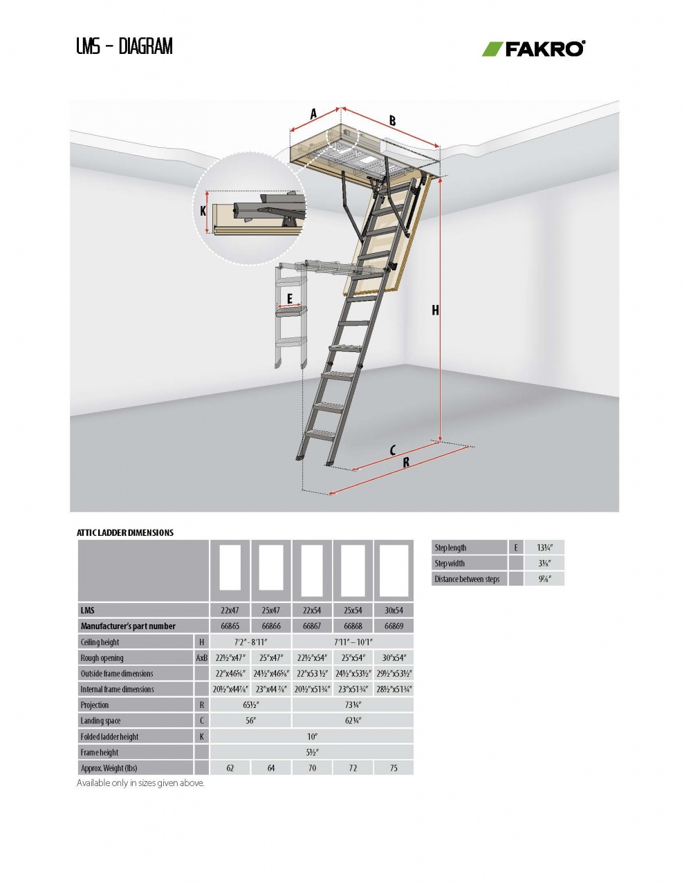 Metal Attic Ladders - | LML Lux | LMP | LMS - FAKRO USA