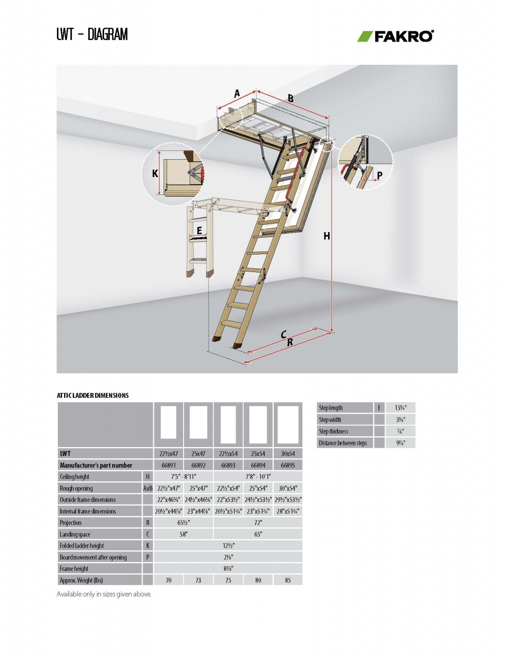 Wooden Folding Super-thermo Insulated Attic Ladder - FAKRO USA